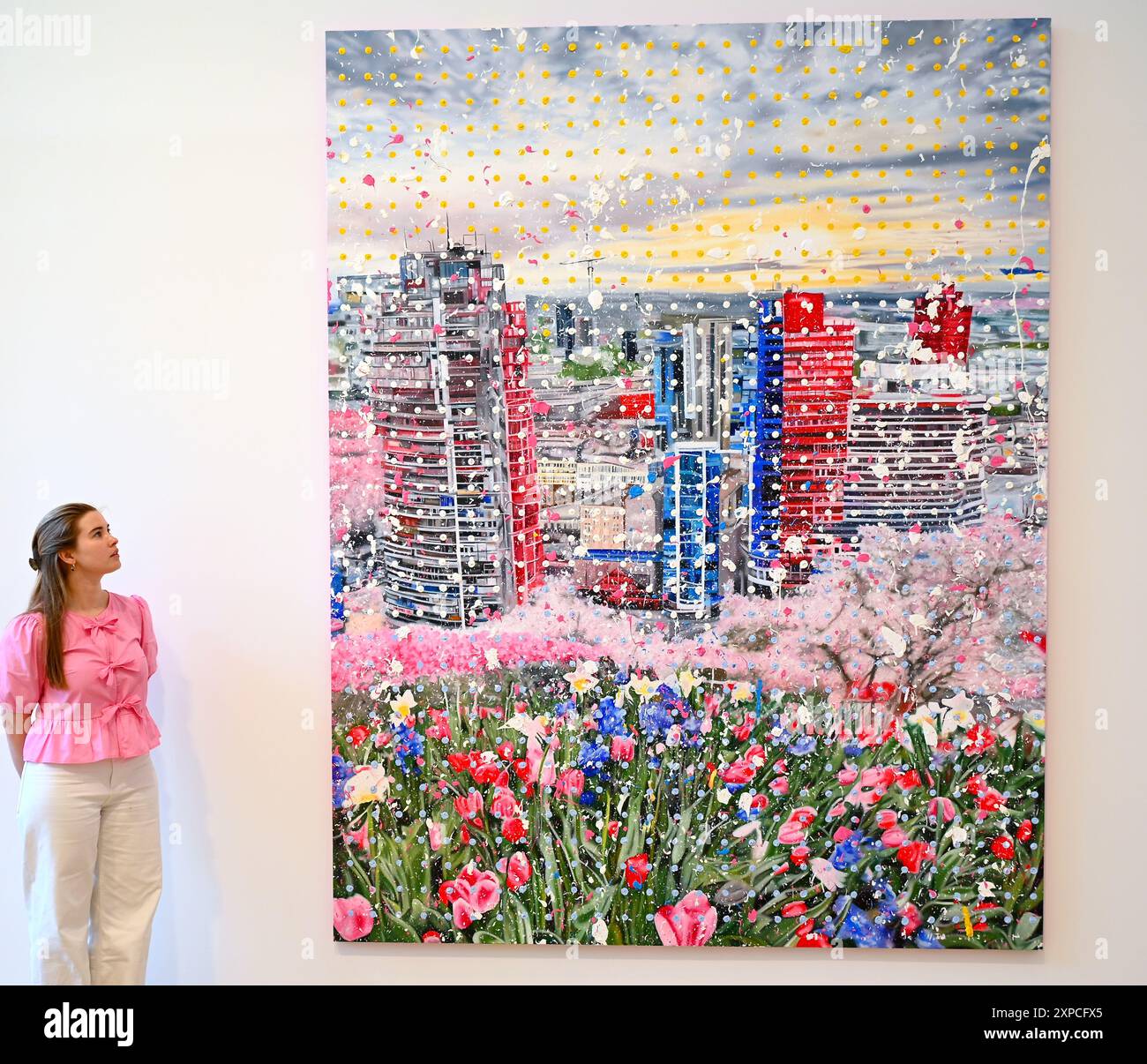 Damien Hirst's latest series , The Civilisation Paintings ,is on show ...