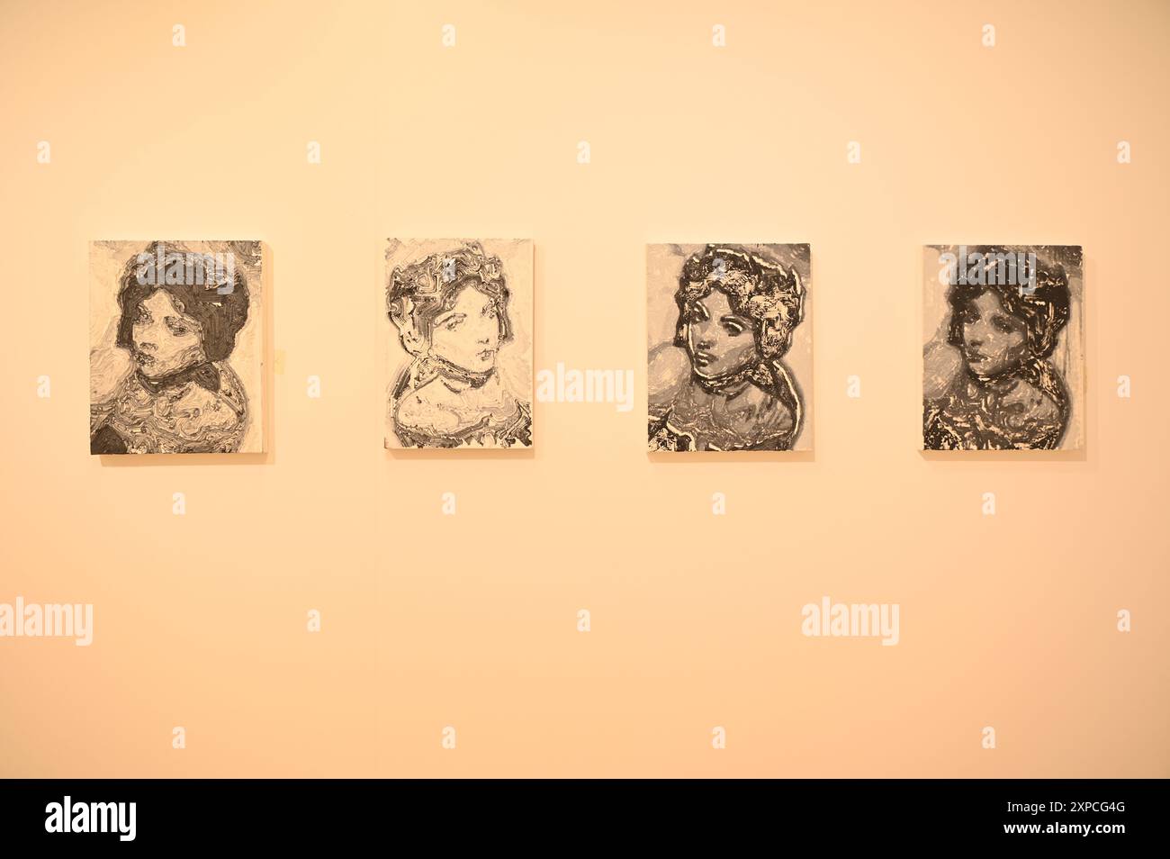 Damien Hirst's latest series , The Civilisation Paintings ,is on show ...