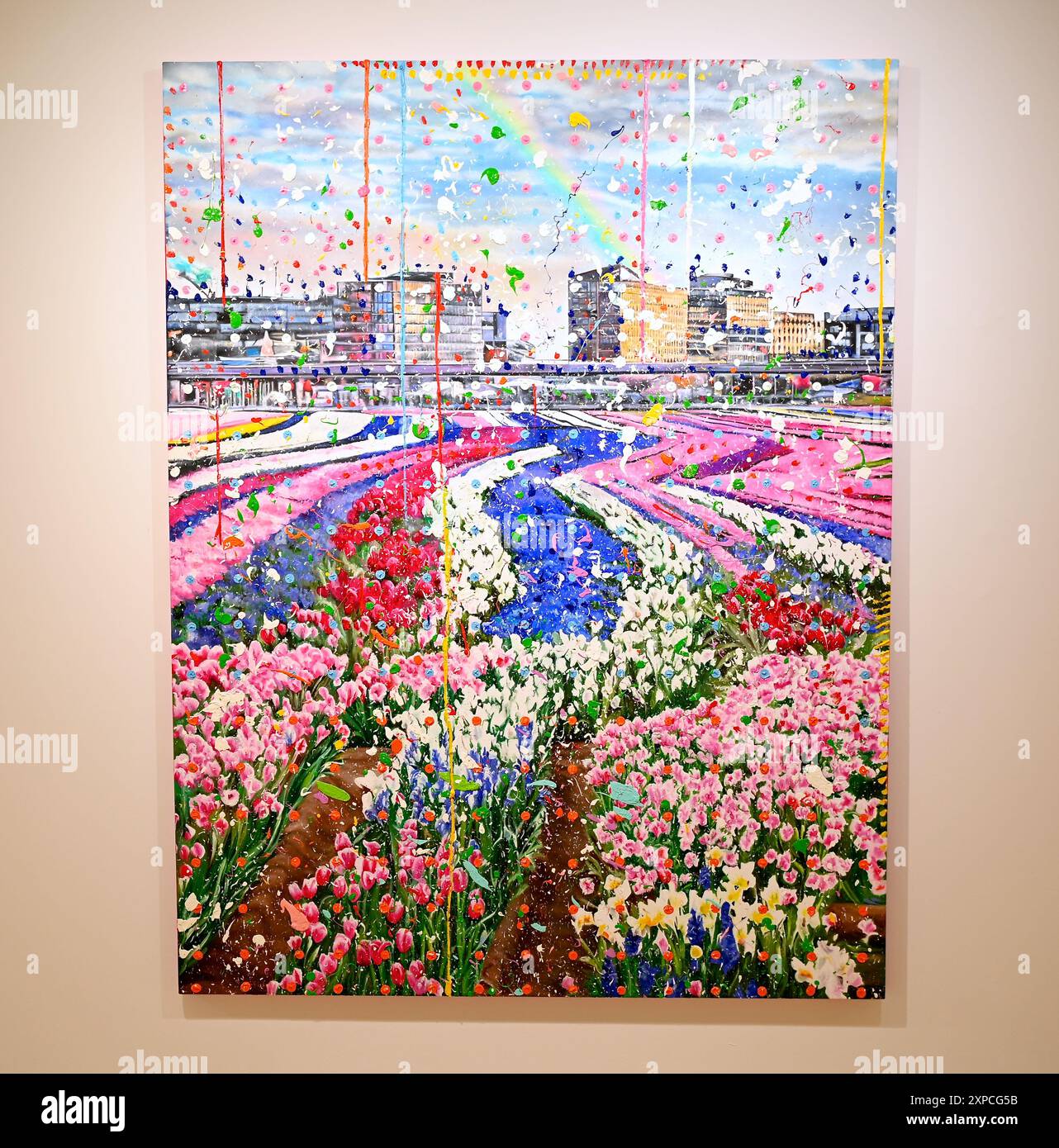 Damien Hirst's latest series , The Civilisation Paintings ,is on show ...