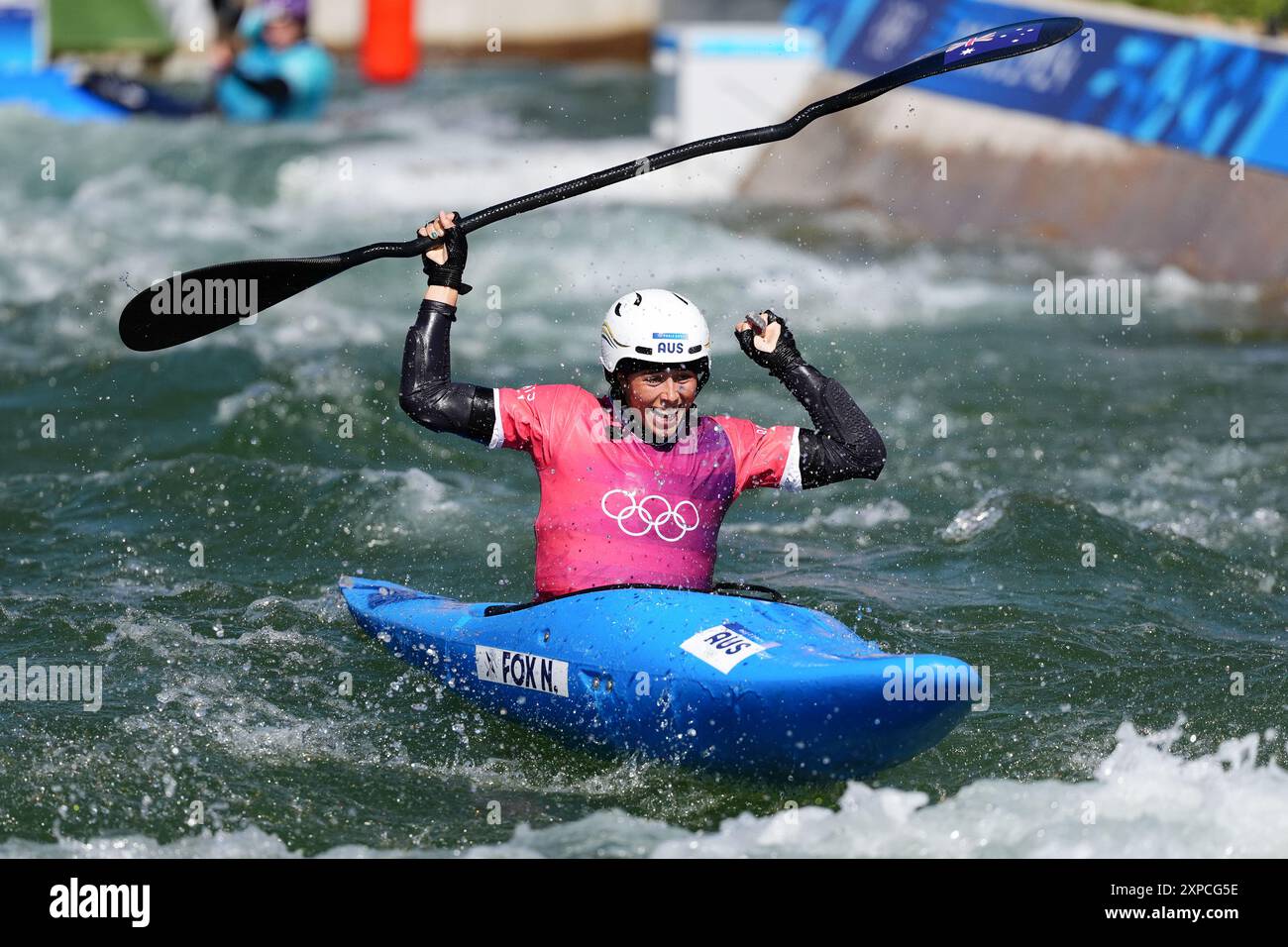 Australia's Noemie Fox celebrates winning gold in the Women's Kayak ...