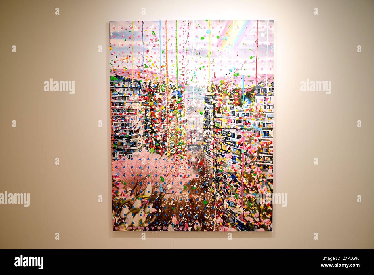 Damien Hirst's latest series , The Civilisation Paintings ,is on show ...