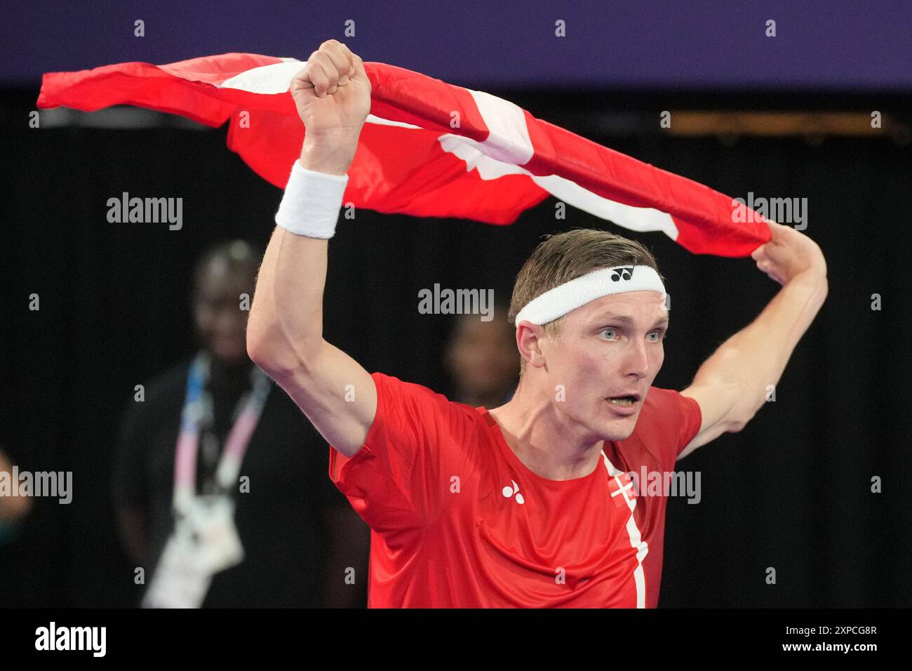 Denmark's Viktor Axelsen celebrates after defeating Thailand's Kunlavut ...