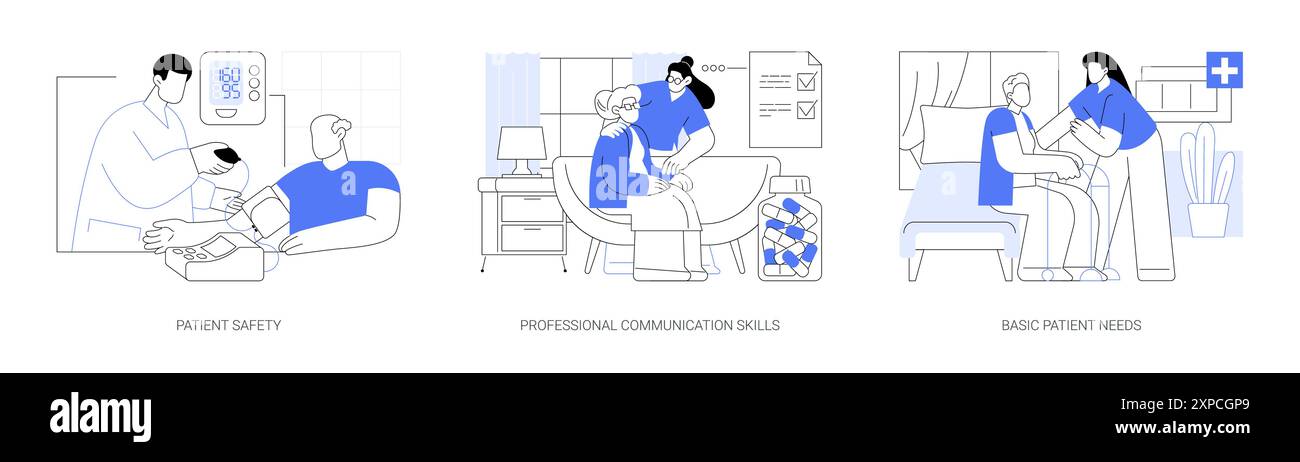 Nursing assistant course isolated cartoon vector illustrations se Stock ...