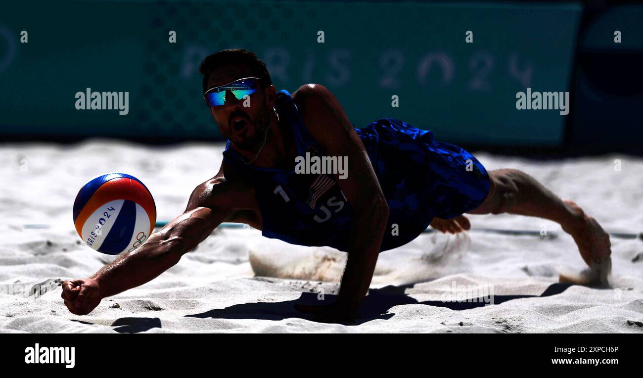 Paris, France. 5th Aug, 2024. Miles Evans of the United States competes ...