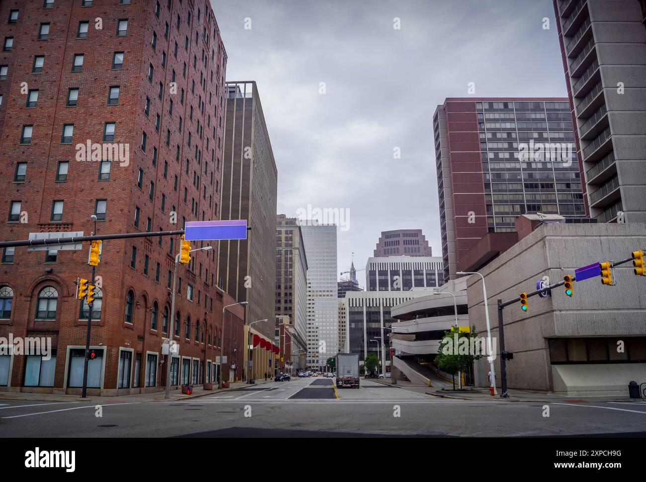 The photo of Cleveland downtown, a major city in Ohio state, USA, with ...