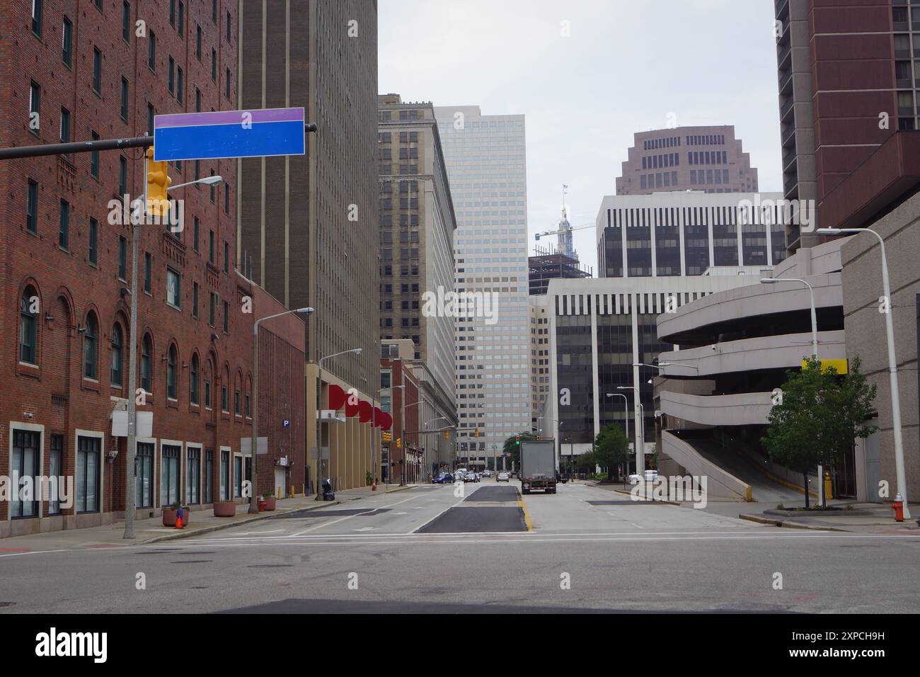 The photo of Cleveland downtown, a major city in Ohio state, USA, with ...