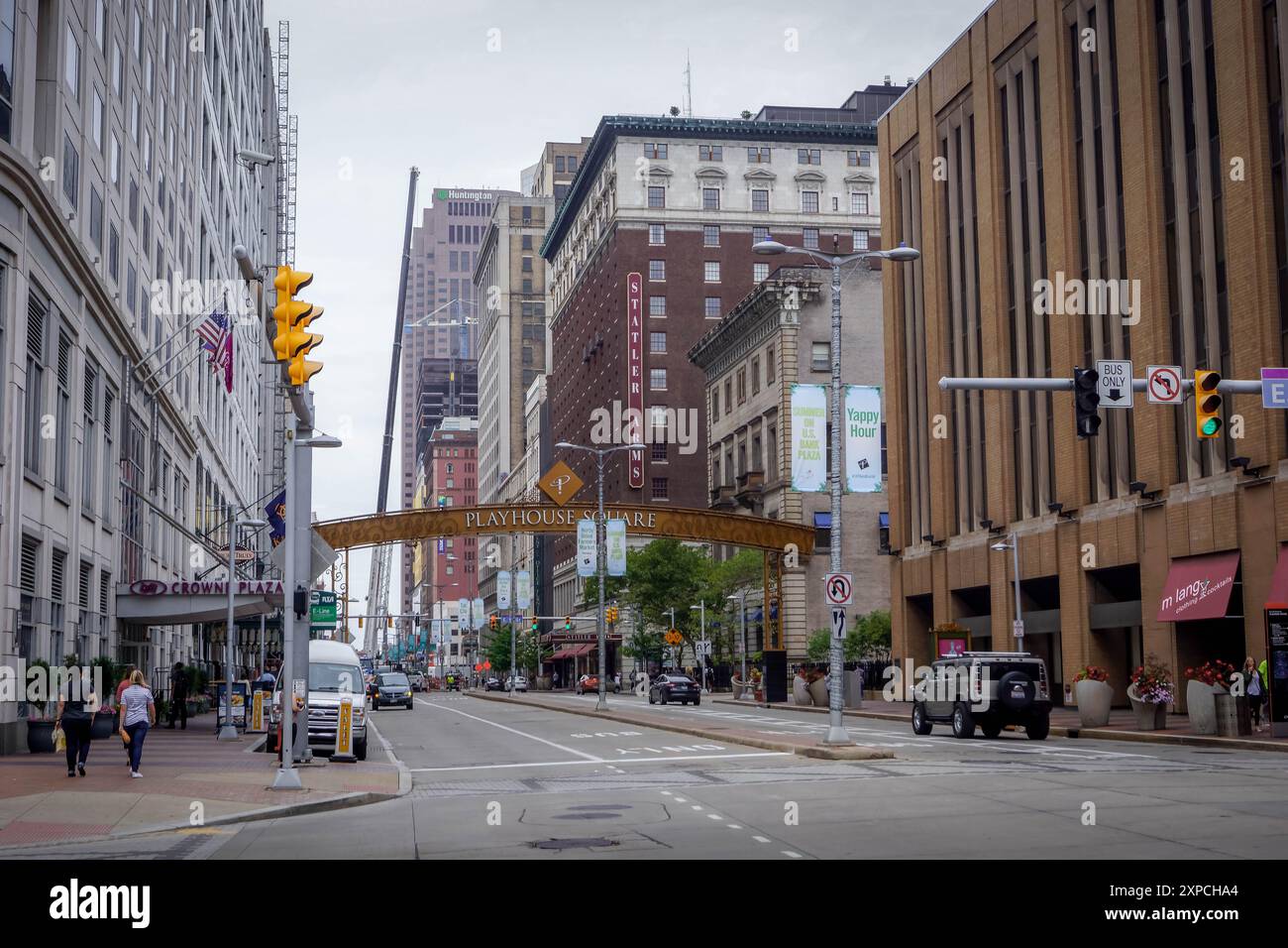 The Playhouse Square in the downtown of Cleveland, Ohio, the business ...