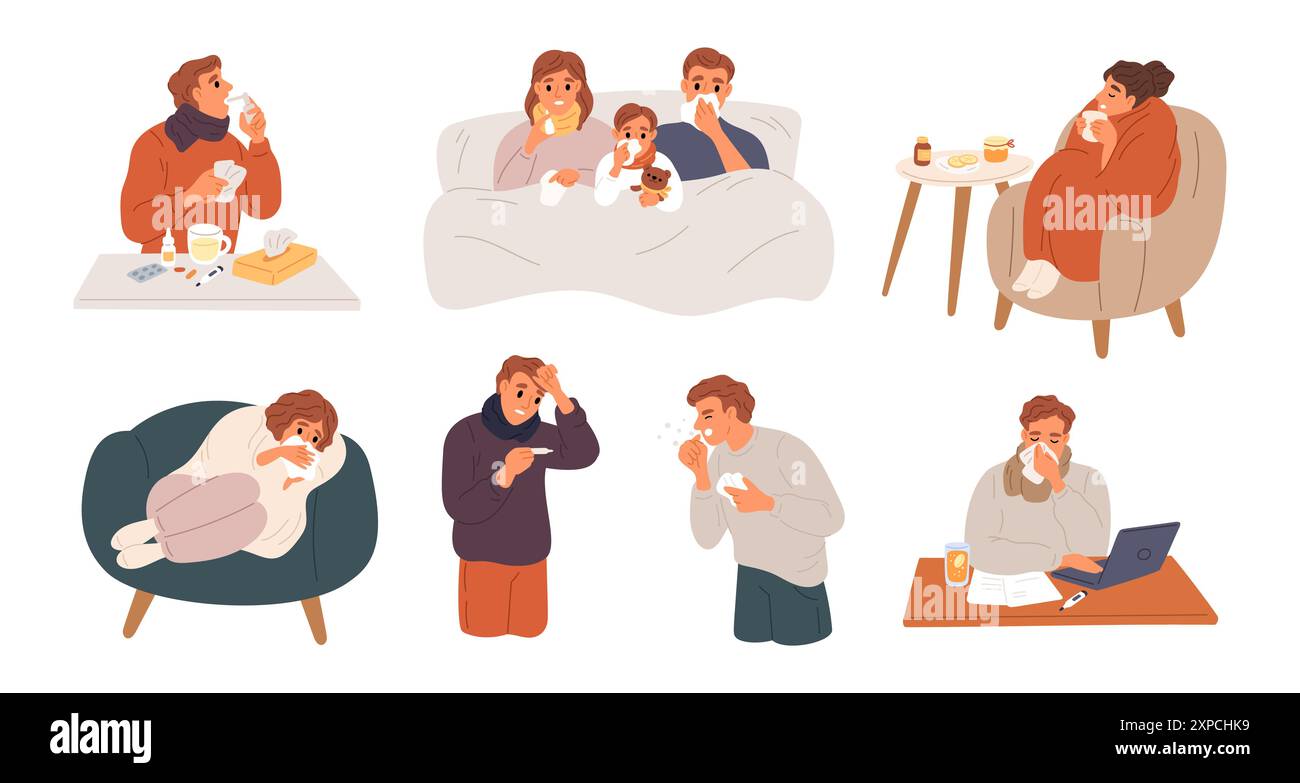 Cartoon man bed family hi-res stock photography and images - Alamy