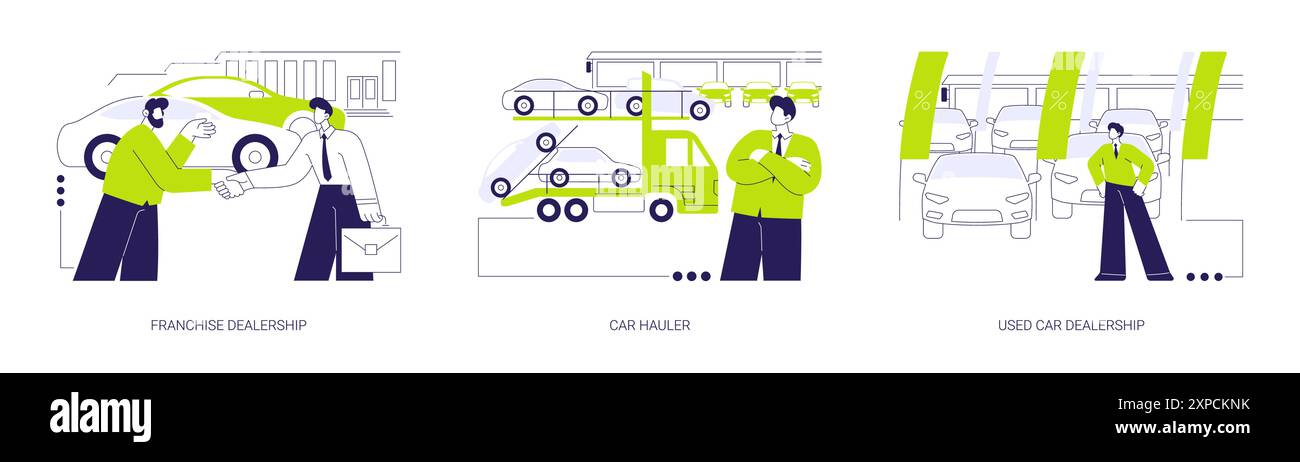 Car dealership company abstract concept vector illustrations Stock ...