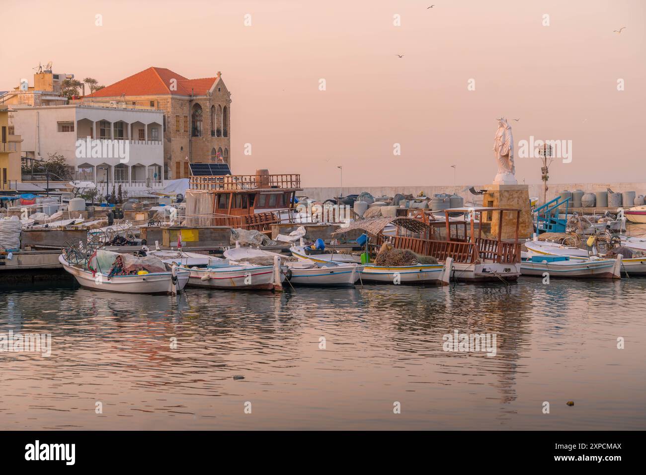 The view of Tyre city waterfront in Sour, Lebanon, with the ...