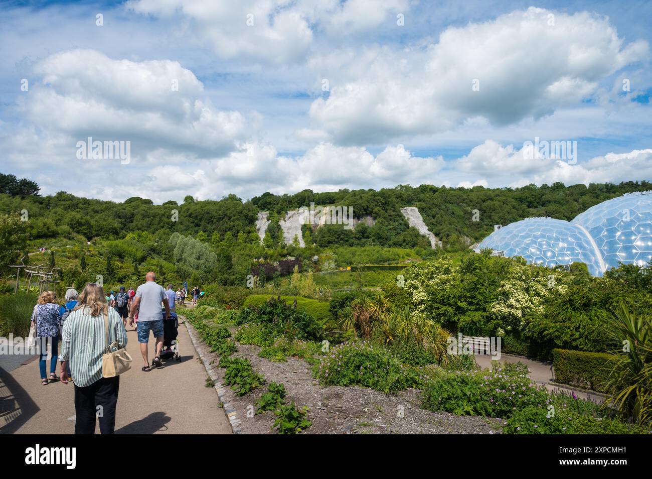 Eden Project eco-park of botanical gardens transparent biome domes ...