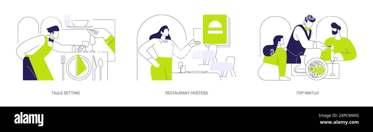 Fine dining restaurant abstract concept vector illustrations Stock ...