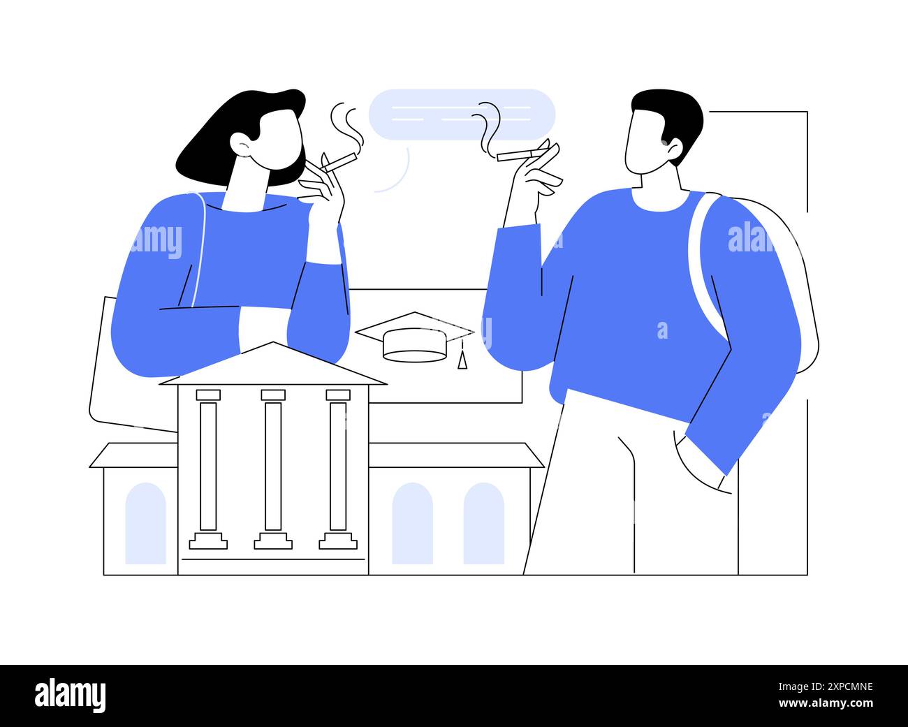 Smoking cigarettes isolated cartoon vector illustrations Stock Vector ...