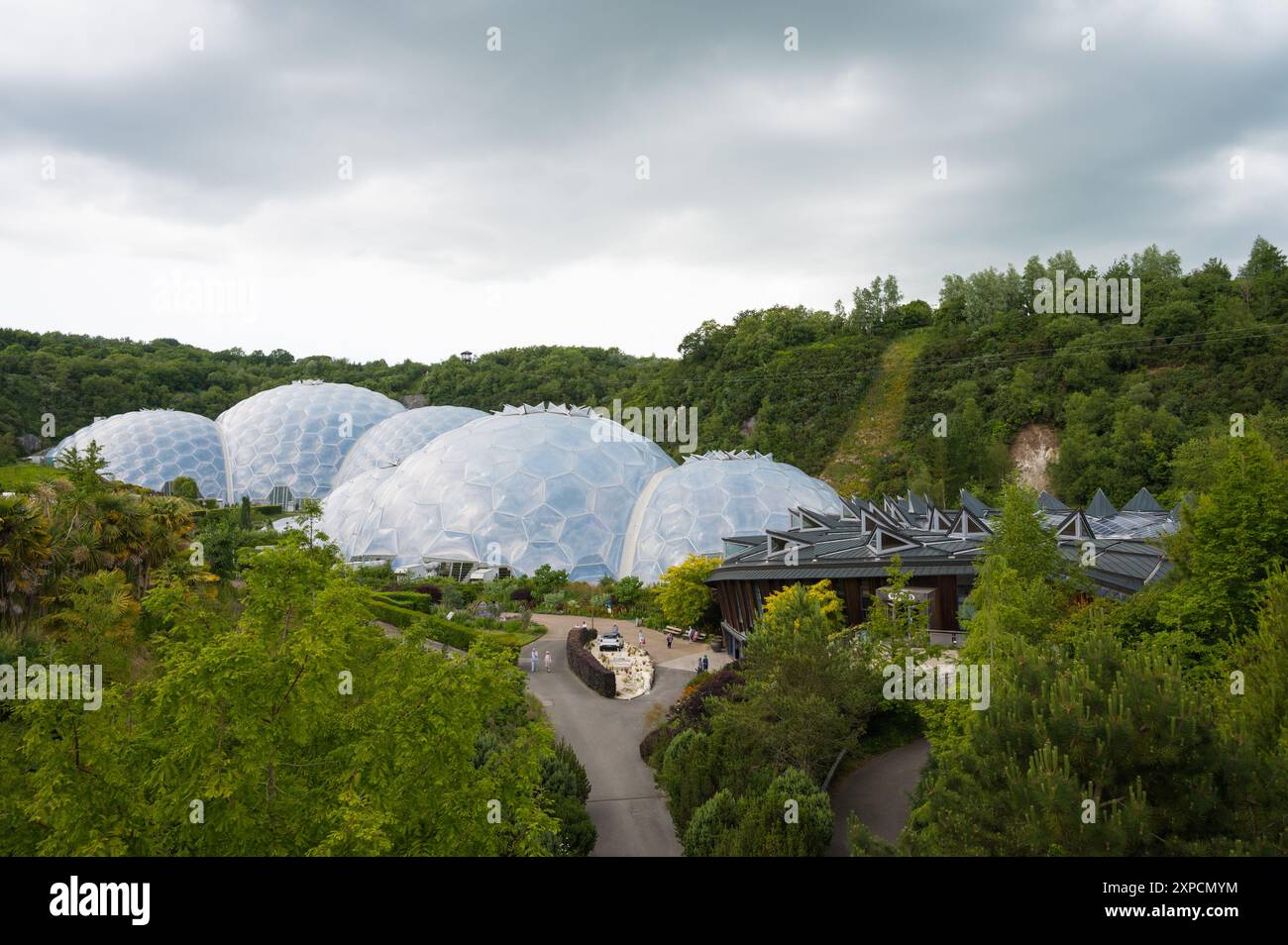 Eden Project eco-park of botanical gardens transparent biome domes ...