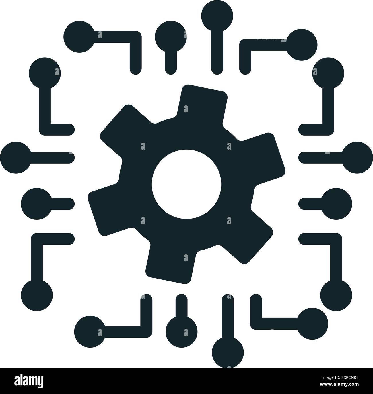 Artificial intelligence chip processing data with gear symbol Stock Vector Image & Art - Alamy