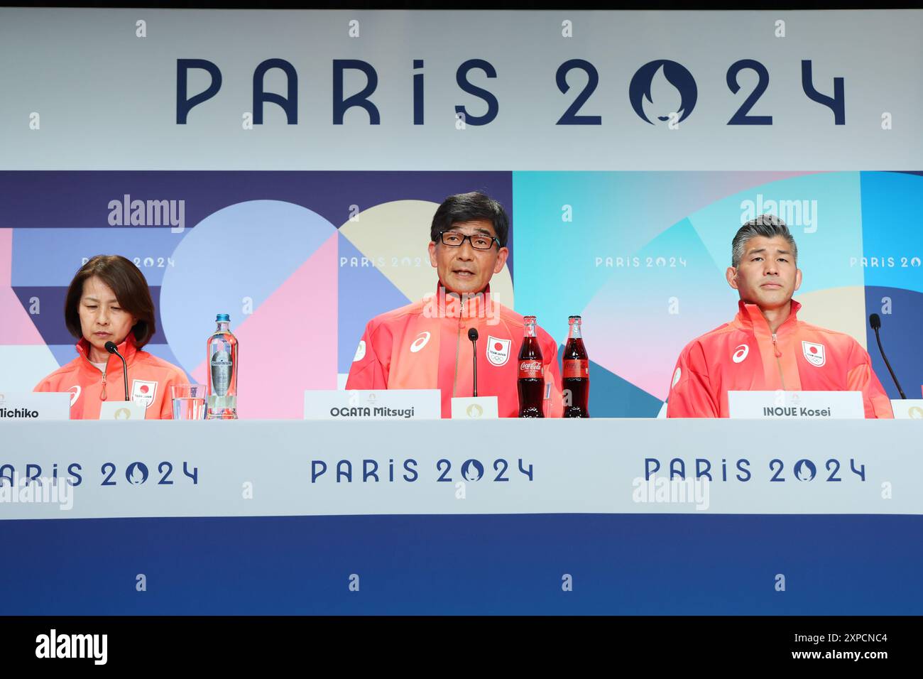 (L to R) Michiko Dohi, Mitsugi Ogata, Kosei Inoue (JPN), AUGUST 5, 2024 ...
