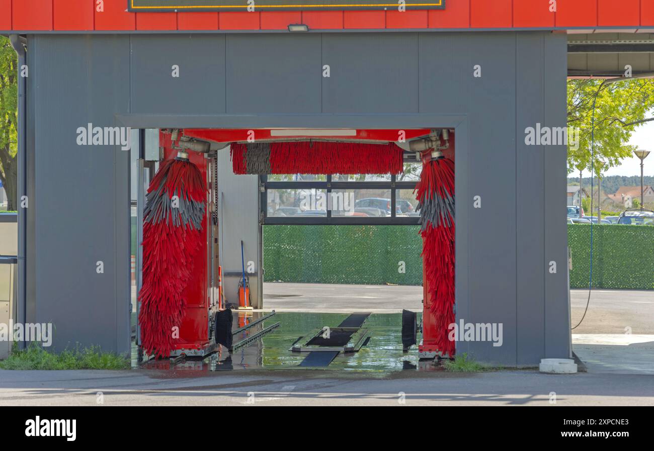 Drive Through Car Wash Machine Tunnel Automated Service Facility Stock ...