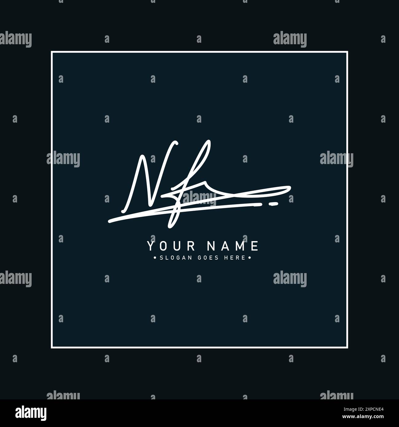 Handwritten Signature logo for Initial Letter NF - Vector Logo Template ...