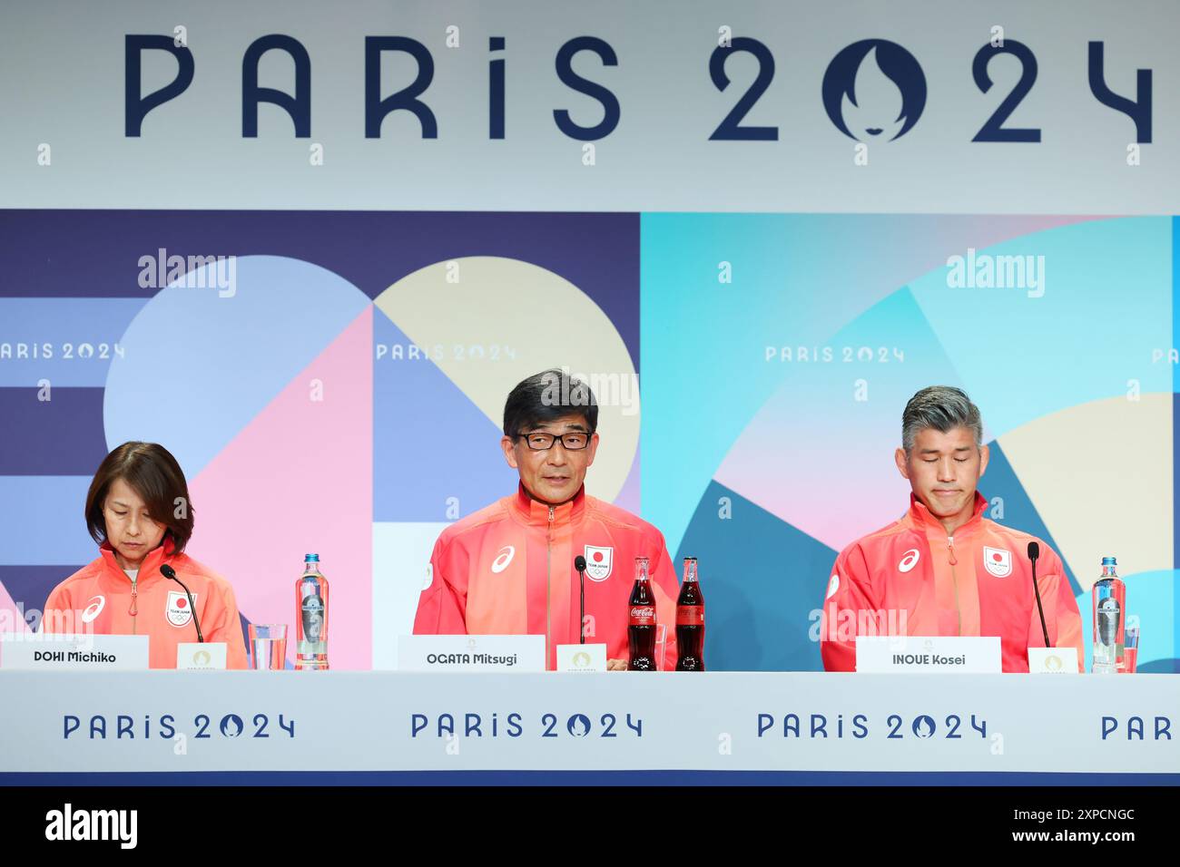 (L to R) Michiko Dohi, Mitsugi Ogata, Kosei Inoue (JPN), AUGUST 5, 2024 ...