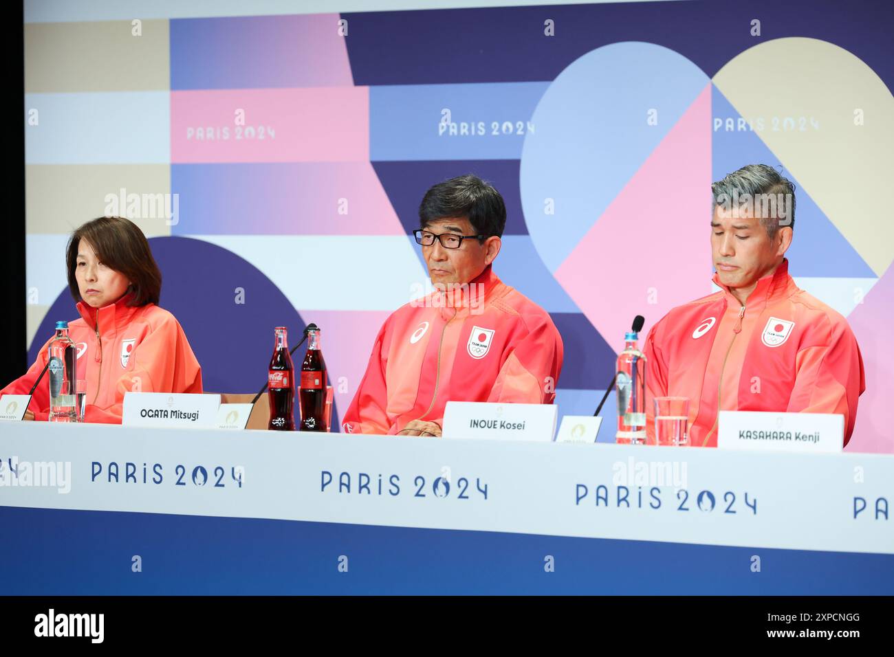 (L to R) Michiko Dohi, Mitsugi Ogata, Kosei Inoue (JPN), AUGUST 5, 2024 ...