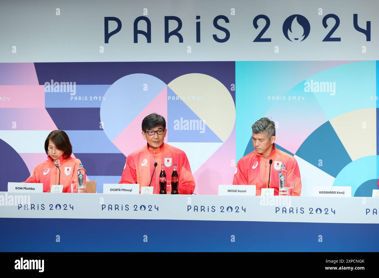 (L to R) Michiko Dohi, Mitsugi Ogata, Kosei Inoue (JPN), AUGUST 5, 2024 ...