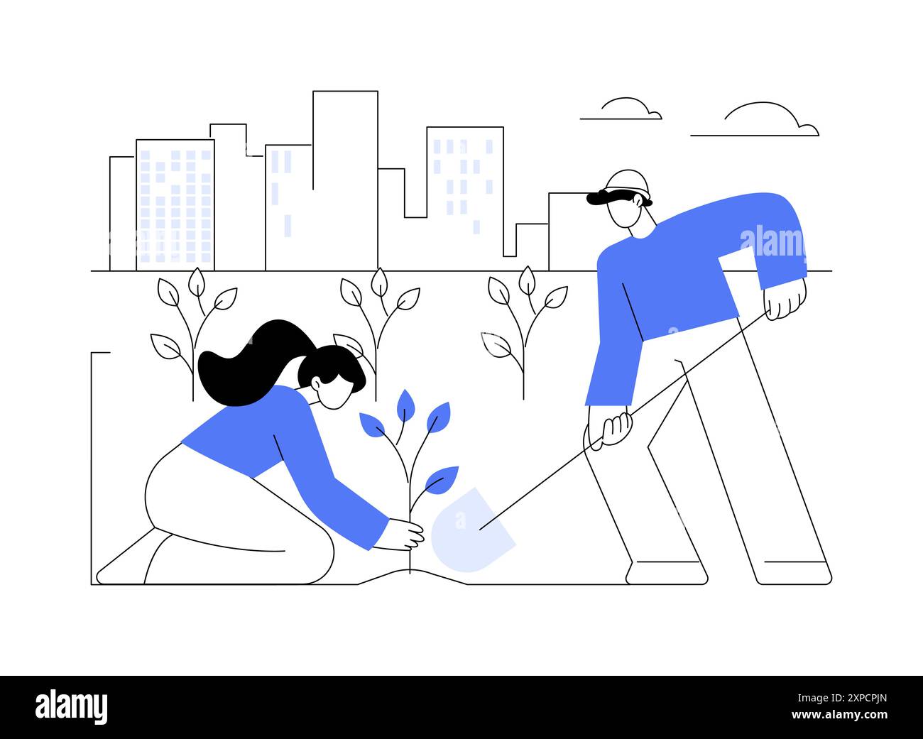 Plant urban greenery isolated cartoon vector illustrations Stock Vector ...