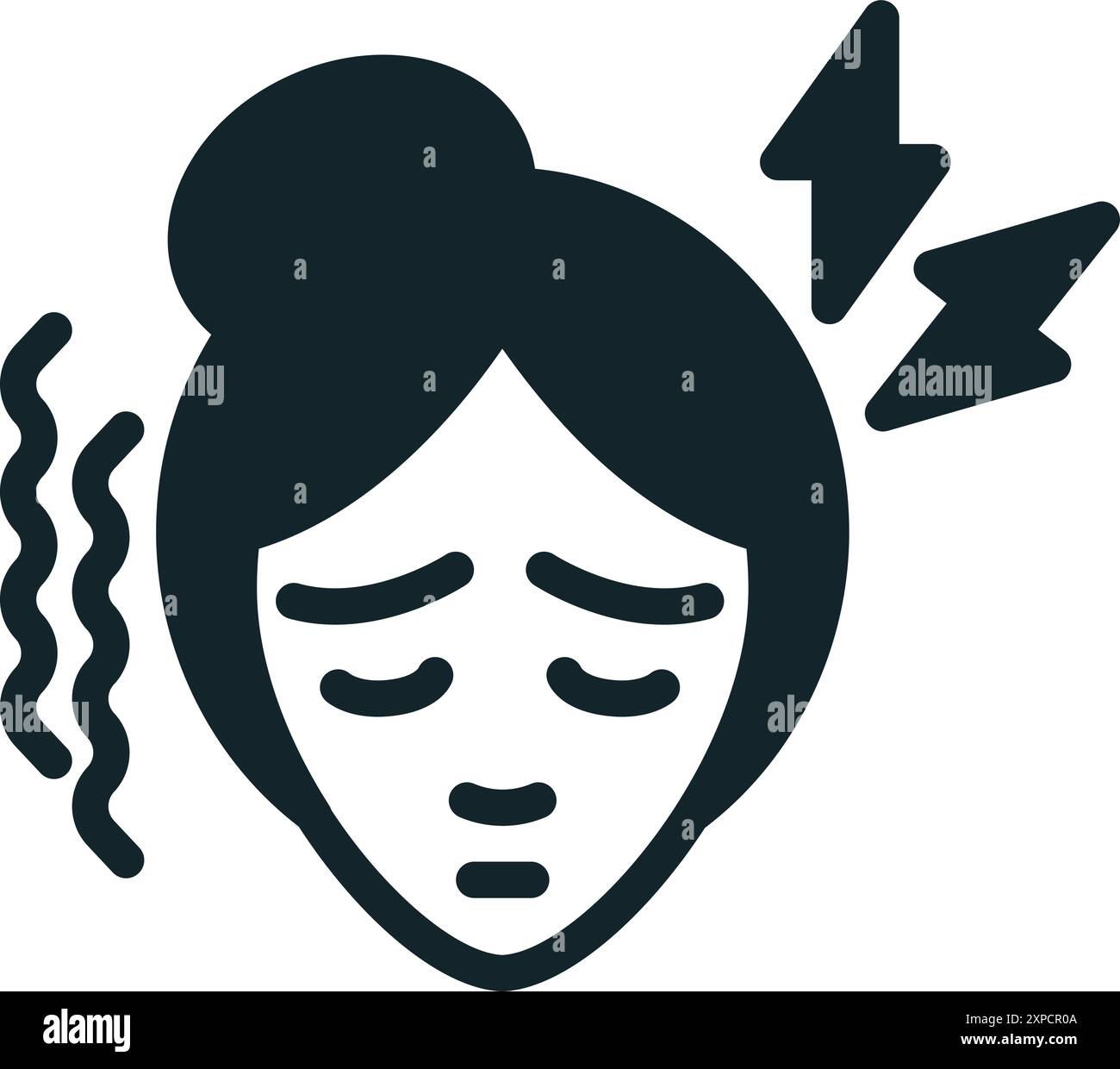Woman headache migraine cold Stock Vector Images - Alamy