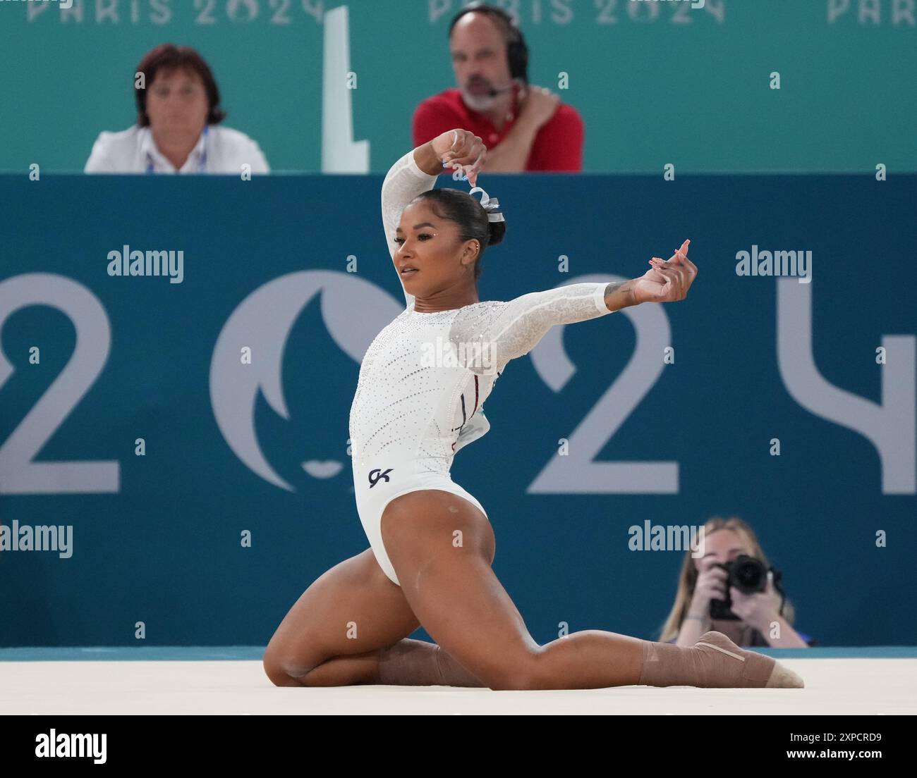 Paris, France. 05th Aug, 2024. Jordan Chiles of the U.S. performs in ...