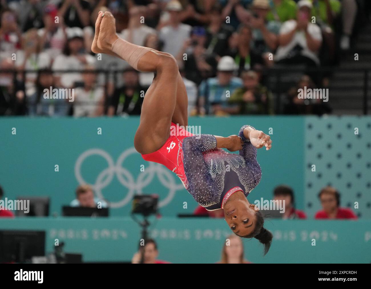 Paris, France. 05th Aug, 2024. Simone Biles of the U.S. performs in the ...
