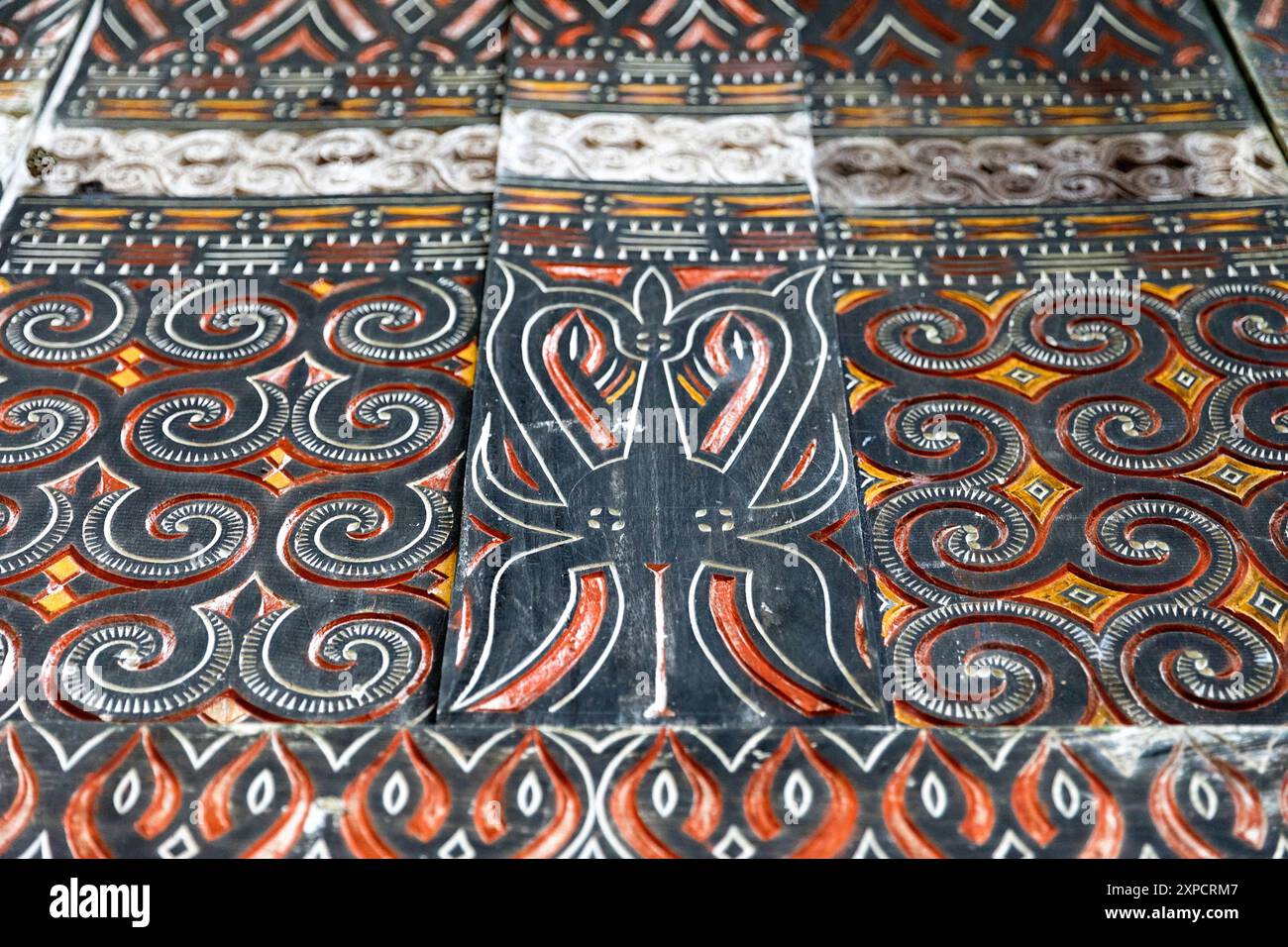 Beautiful traditional woodcarvings and paintings on rice granary in ...