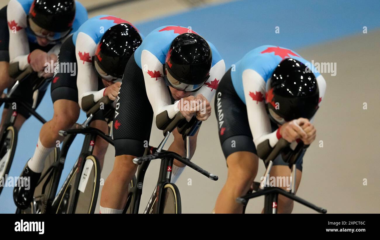 Dylan Bibic of Team Canada, Mathias Guillemette of Team Canada, Michael ...