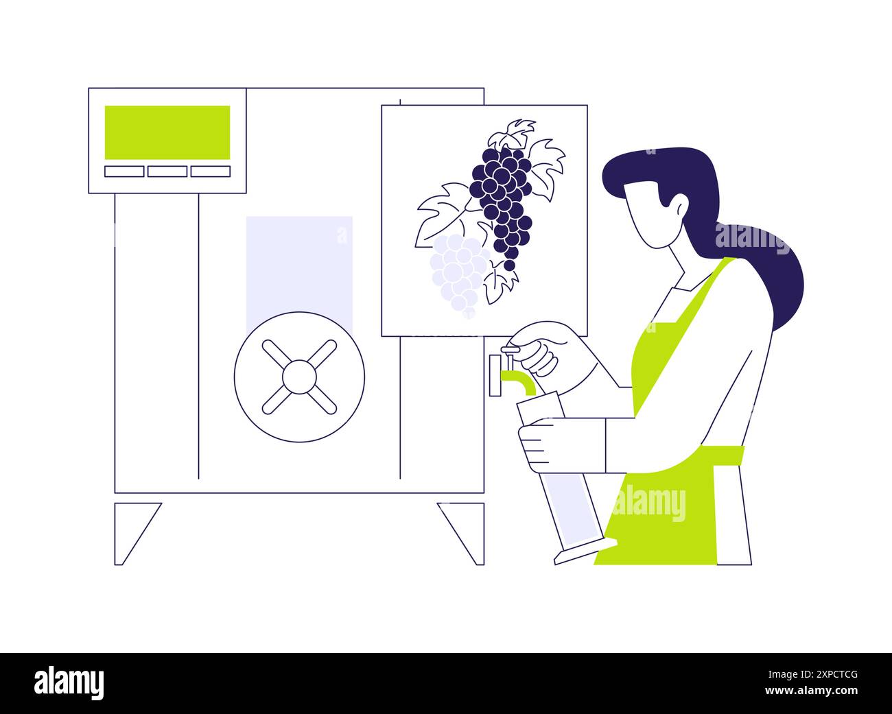 Wine fermentation in stainless steel abstract concept vector illustration Stock Vector Image ...