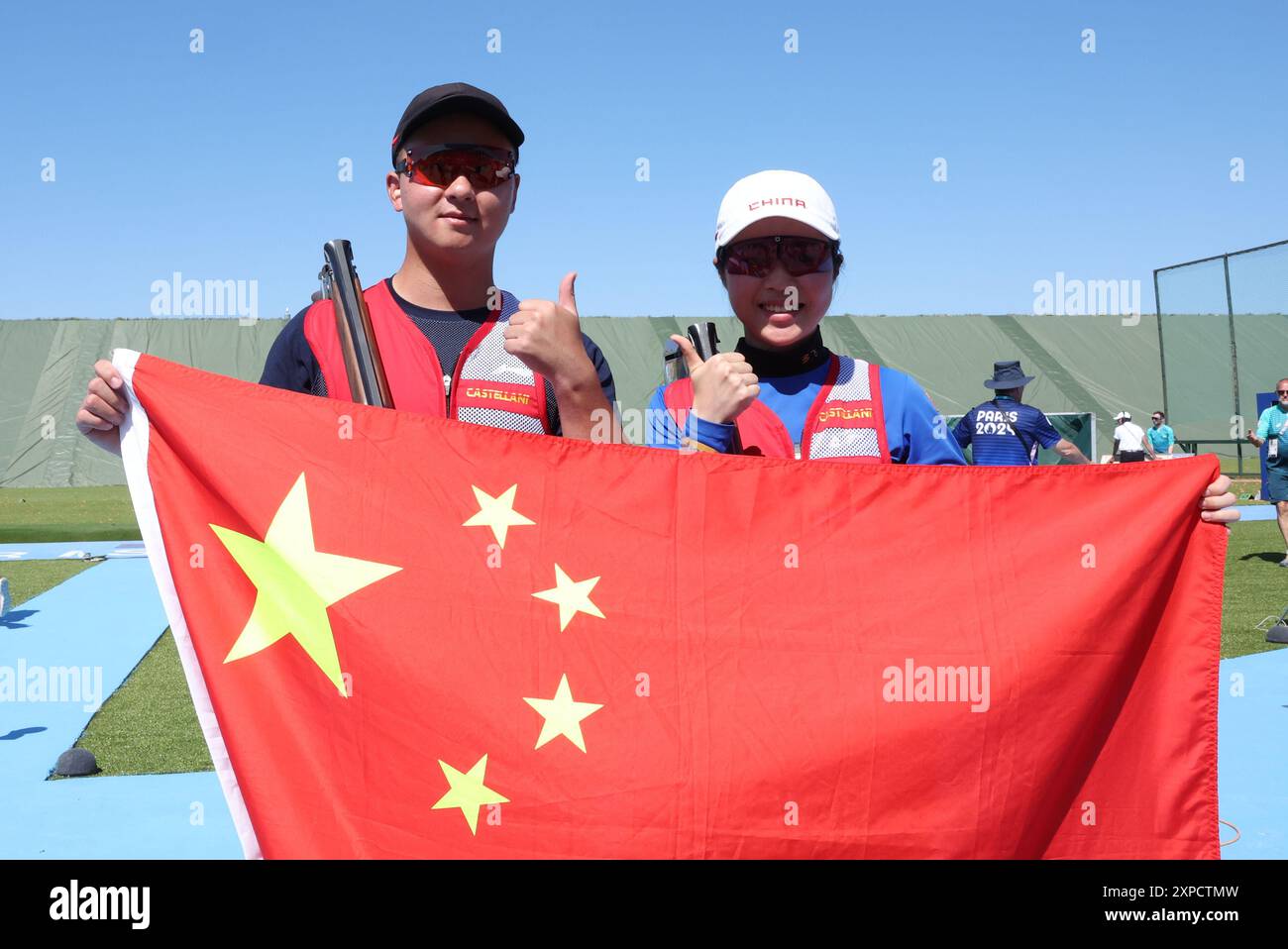 Chateauroux, France. 5th Aug, 2024. Jiang Yiting (R) and Lyu Jianlin of ...