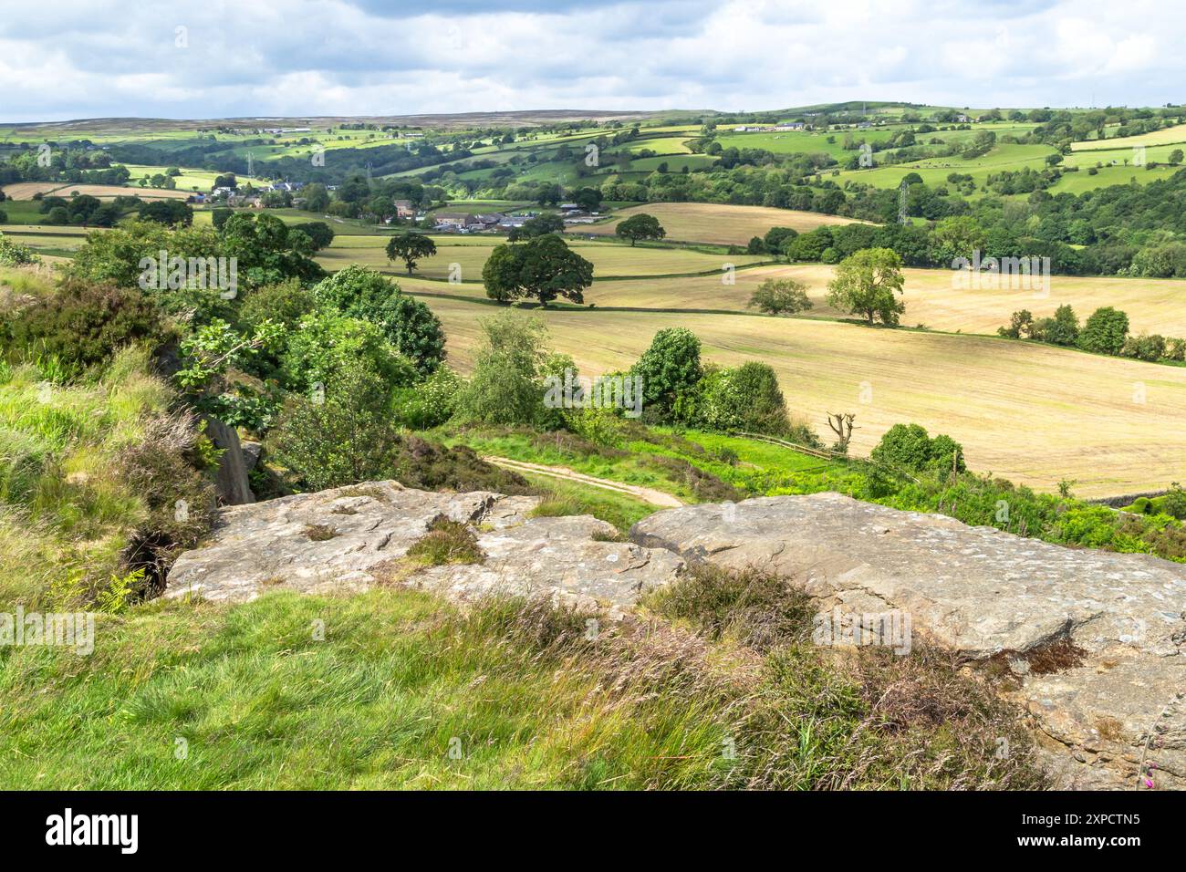 Long distance view from the edge of Baildon Moor. The view looks over ...