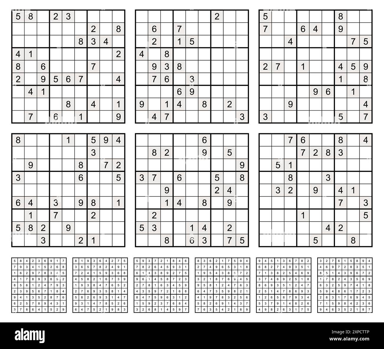 Sudoku game set with solutions Stock Vector Image & Art - Alamy