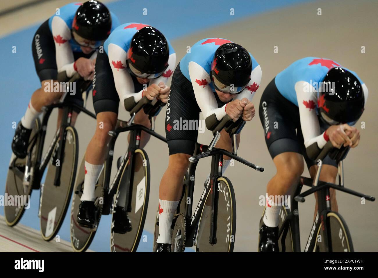 Dylan Bibic of Team Canada, Mathias Guillemette of Team Canada, Michael ...