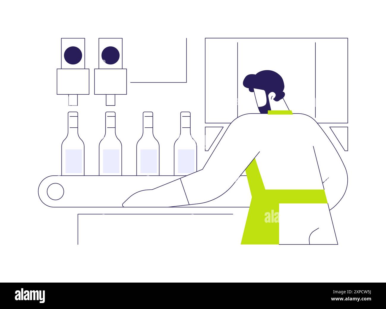 Wine bottling line abstract concept vector illustration Stock Vector ...