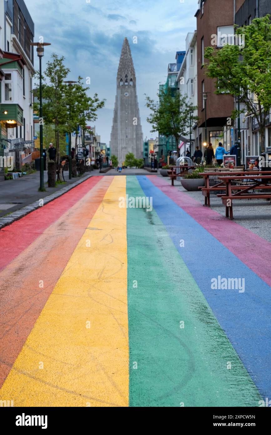 Reykjavik, Iceland - May 31, 2024: Famous Rainbow Street in Iceland's ...