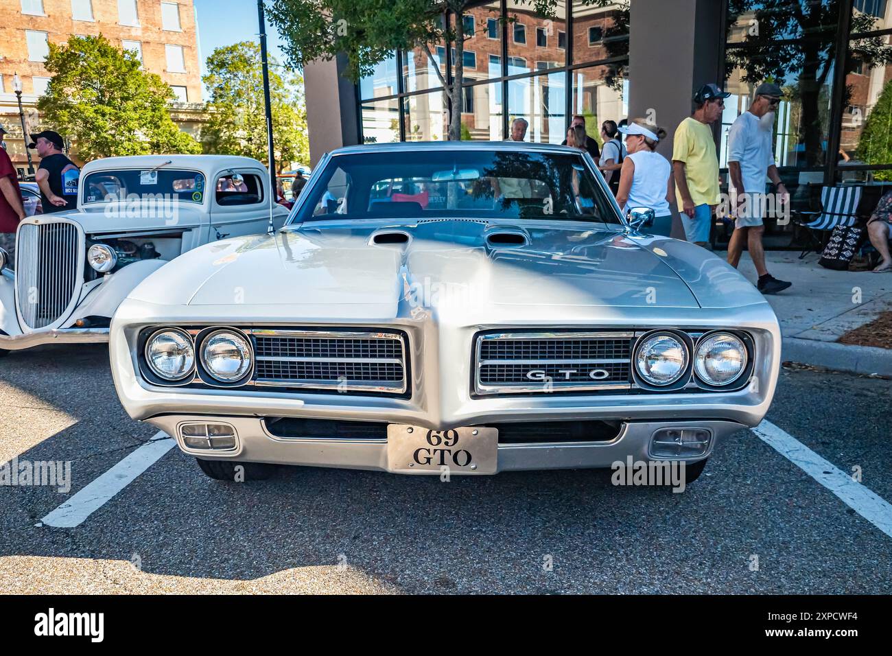 Gulfport, MS - October 01, 2023: High perspective front view of a 1969 ...