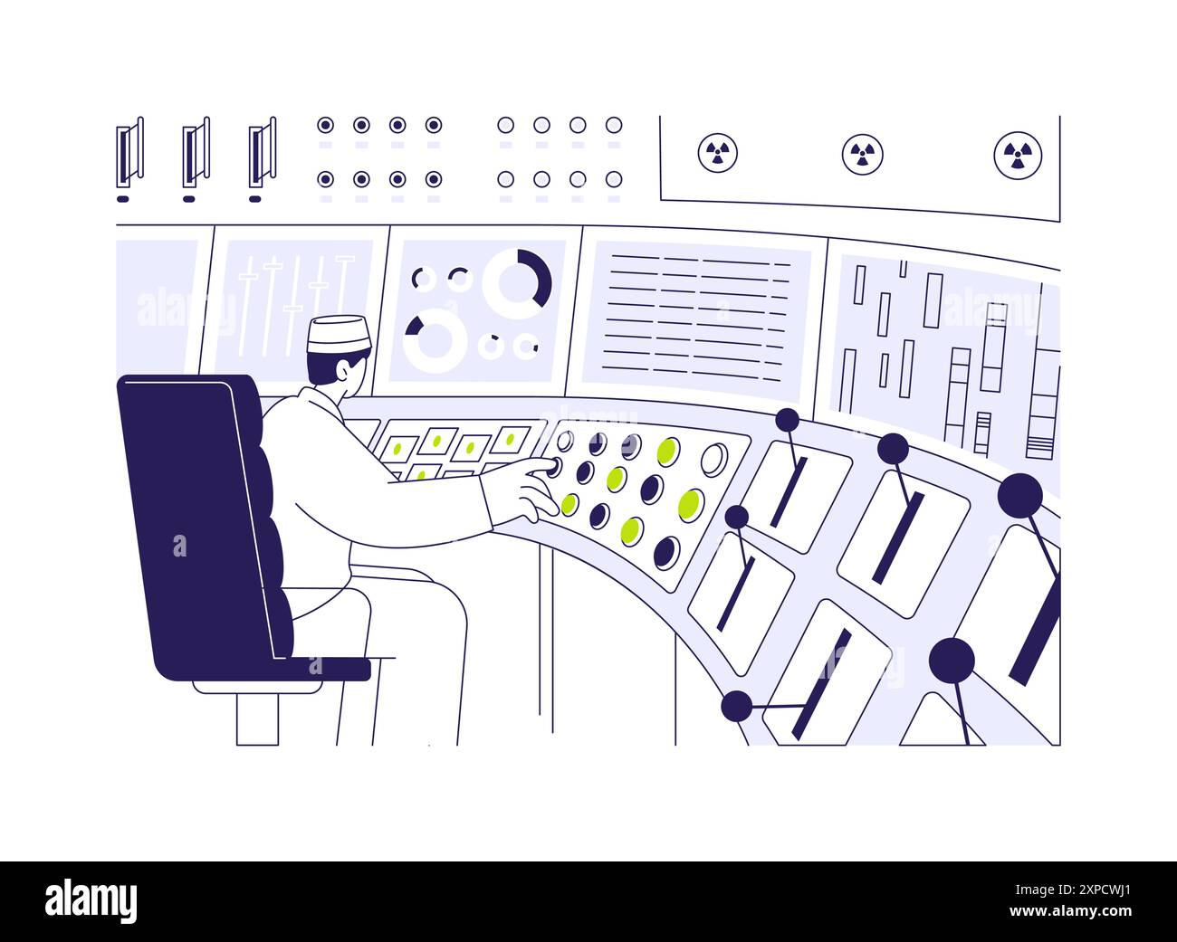 Nuclear power plant control room abstract concept vector illustration ...
