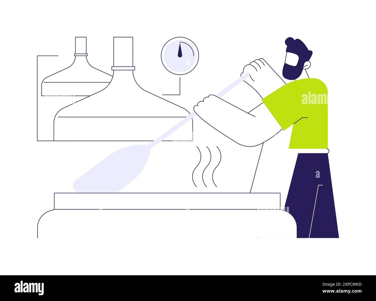 Mashing in beer brewing abstract concept vector illustration Stock ...