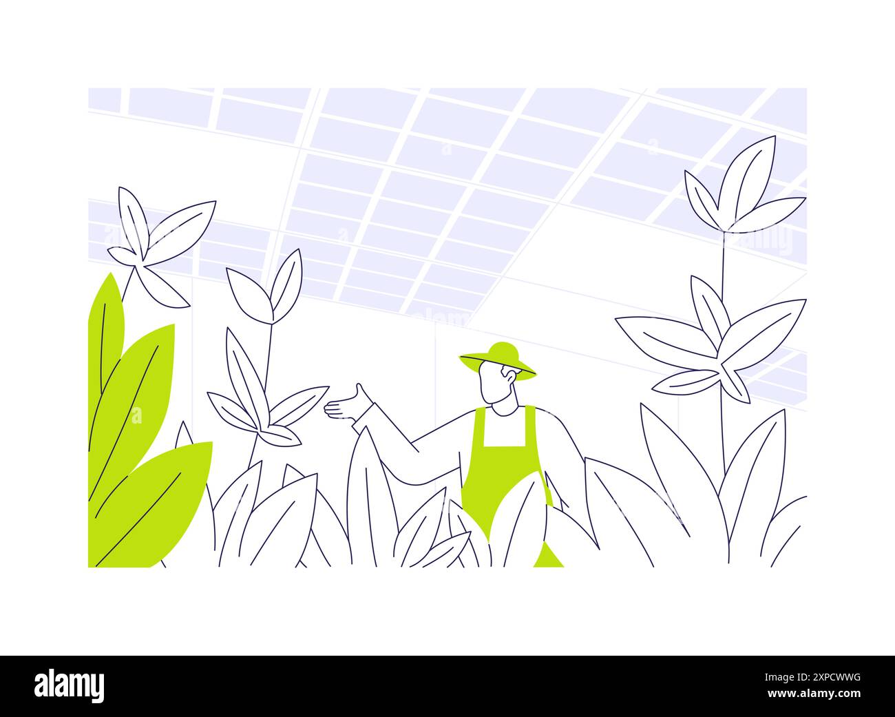 Solar-powered greenhouse abstract concept vector illustration Stock ...