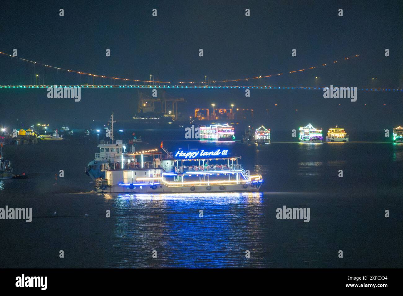 Da Nang city, Vietnam - 13 Jul 2024: Tourist boats on Han river, few ...