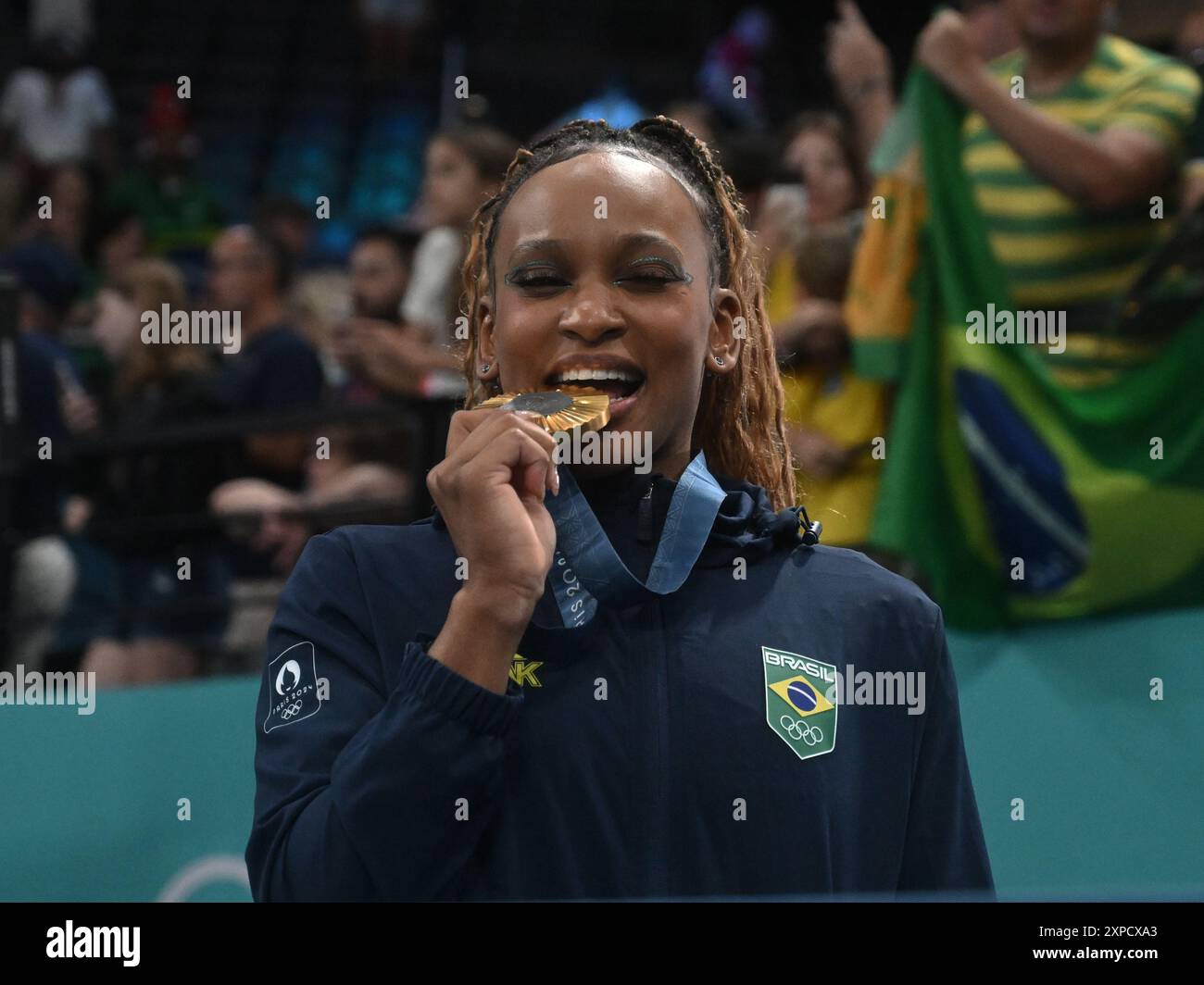 Paris-France, August 5, 2024, artistic gymnastics. Rebeca Andrade wins ...