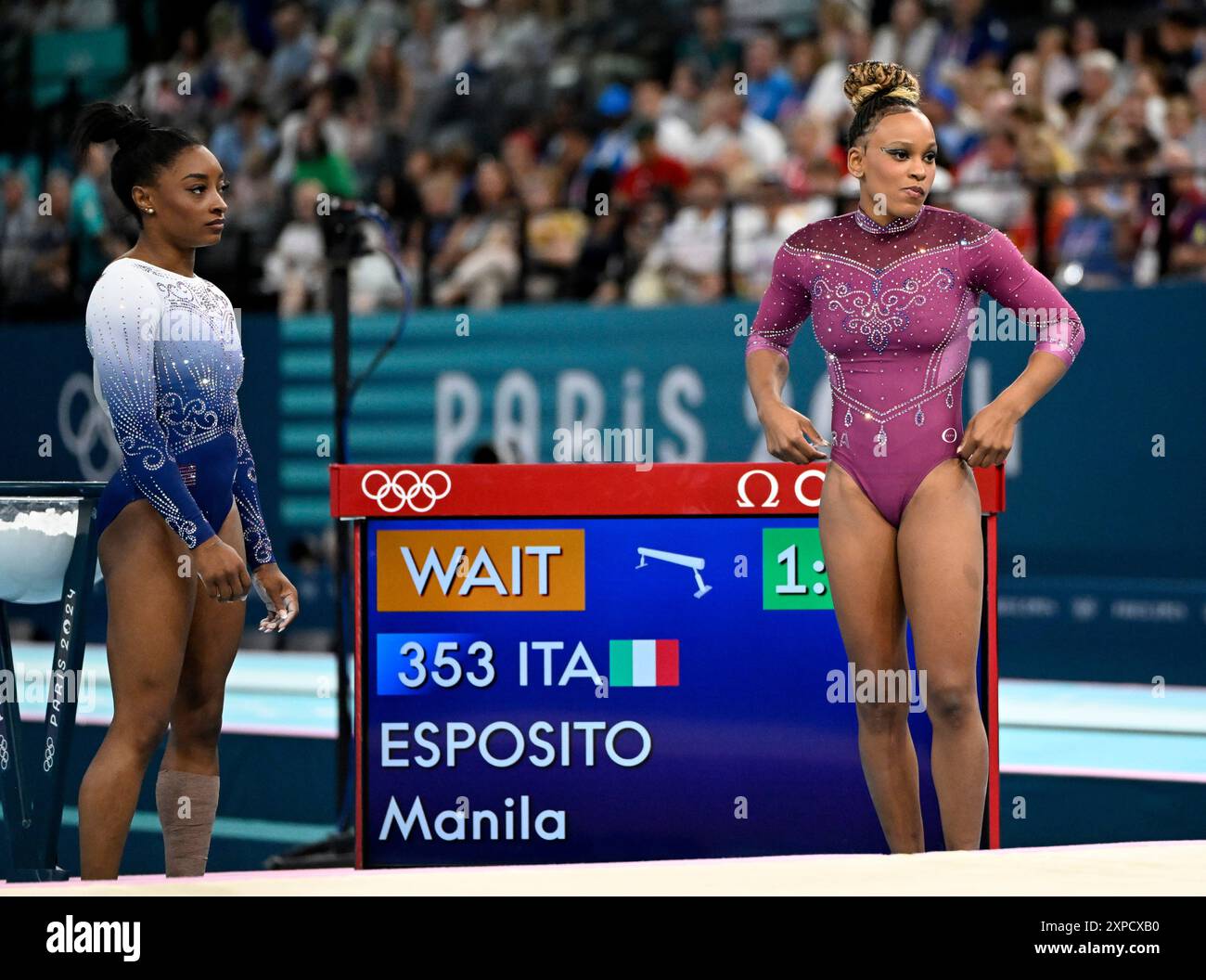 Paris-France, August 5, 2024, artistic gymnastics. Rebeca Andrade wins ...