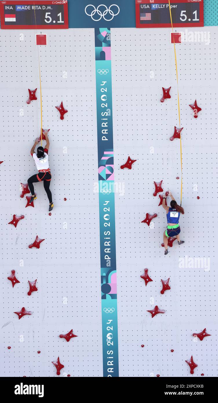 5th August 2024, Paris, France - Paris Olympics: Women’s Speed Climbing ...