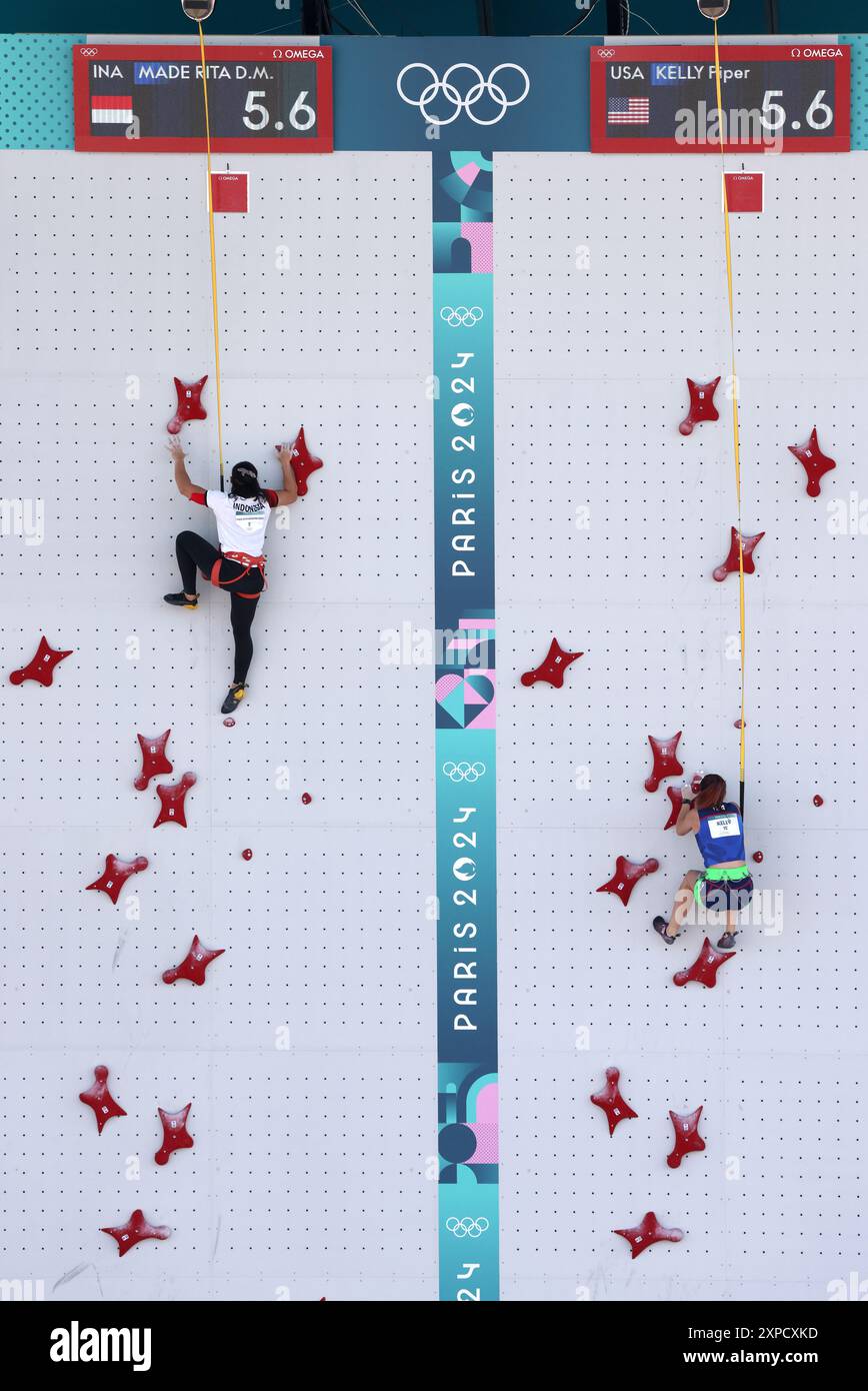 5th August 2024, Paris, France - Paris Olympics: Women’s Speed Climbing ...