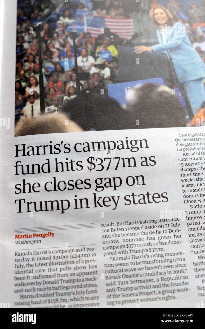 Kamala 'Harris 's campaign fund hits $377m as she closes gap on Trump ...