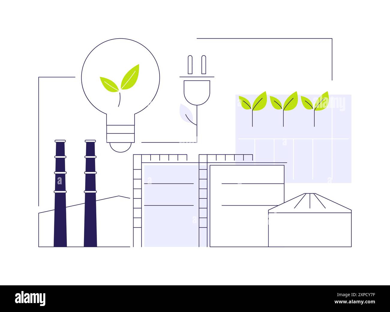 Biomass energy plant abstract concept vector illustration Stock Vector ...