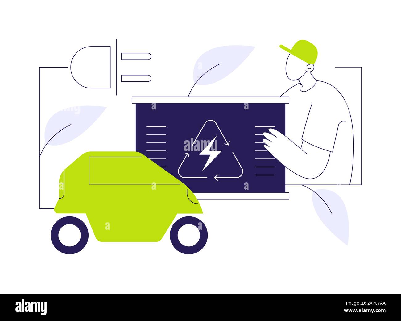 Reusing and repurposing EV batteries abstract concept vector ...